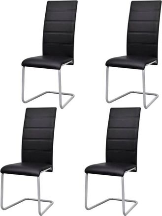 Nova Maison Exclusive Freischwinger 4 Stk. Schwarz Kunstleder