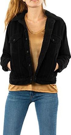 Levi's Ex-Boyfriend Sherpa Trucker Veste Femme, Yes Black, XS