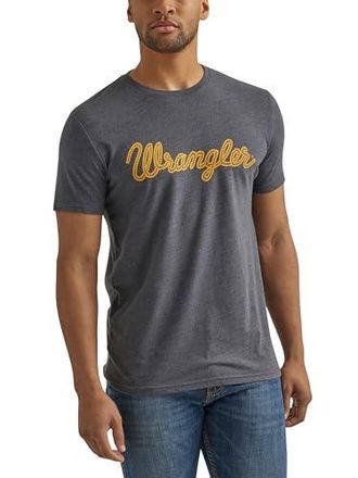 Wrangler T-Shirt Graphique à Manches Courtes pour Homme, Gris Anthracite chiné, Taille M