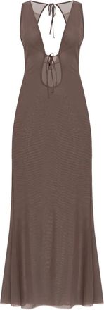 Bond-Eye mesh tie maxi dress - Braun