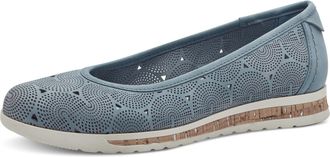 Jana Damen Ballerinas Runde Spitze Vegan, Blau (Denim), 40 EU
