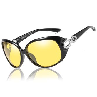 Duco Damen nacht brille f&uuml;r autofahrer frauen Ovale Nachtsichtbrille f&uuml;r Autofahrer Polarisierte Nachtbrille Autofahren Anti-Blendung HD Gelb Nachtfahrbril