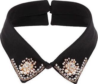 Harayaa Fashion Amovible Perle Strass Hiver Sweet Stand Faux Col -, comme décrit