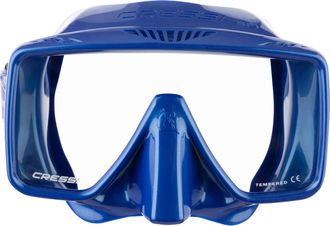 Cressi SF1 Mask Blue - Erwachsene Rahmenlose Tauch und Schnorchelmaske im Quadrat Design, Blau, Einheitsgr&ouml;&szlig;e
