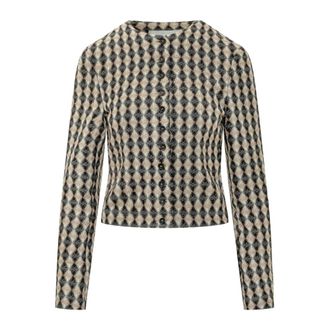 Msgm Cropped Strickjacke mit langen &Auml;rmeln - - Knitwear - Damen - Mehrfarbig - L