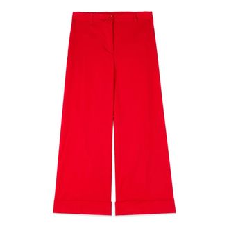 Oltre Baumwollmischung Cropped-Hose - - Trousers - Damen - Rot - XL