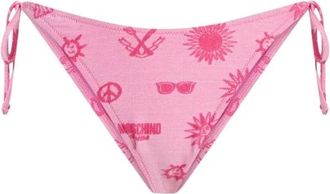 Moschino Femme, Maillots de bain, Rose, Taille: 44 FR Slip de bain en tissu &eacute;ponge avec liens