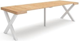 Skraut Home | Ausziehbarertisch | Multifunktionaler ausziehbarer | 260 | F&uuml;r 12 G&auml;ste | Massivholz Beine | Moderner Stil | Eiche