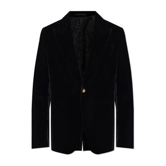 Versace Samt Einreiher-Blazer - - Jackets - Herren - Schwarzk - L