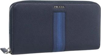 Prada Portefeuille Long Pre-owned - Femme - Pre-owned - Bleu - Taille: ONE Size