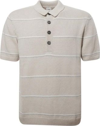 Eleventy Homme, Tops, Beige, Taille: L Polo Tricot en Coton et Soie