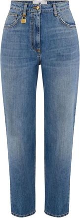 Elisabetta Franchi Femme, Pantalons, Bleu, Taille: W27 Jean Coupe Droite