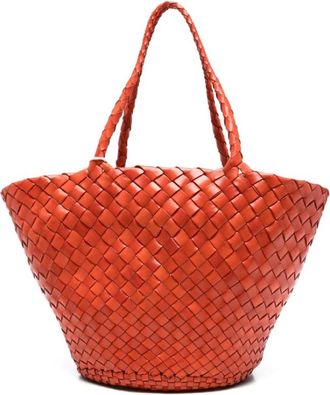Dragon Diffusion Femme, Sacs, Orange, Taille: ONE Size Egola Woven Leather Tote