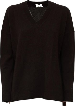 Allude Maille col V - Femme - Pulls - Brun - Taille: 42 FR