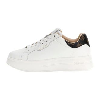 Guess Femme, Chaussures, Blanc, Taille: 38 EU Baskets en cuir blanc à bout rond