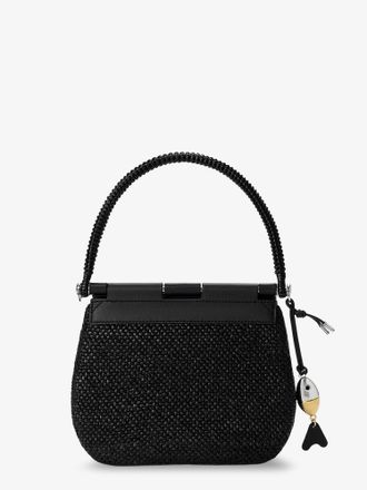 Loewe Womens Handbag Paulas Ibiza Pescador Raffia Black Leather Handbags Hand Bags