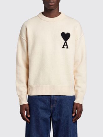 Ami Wollpullover mit Rundhalsausschnitt von mit Kontrastlogo