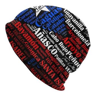 Generic Bonnet Tricoté Fierté du Drapeau Boricua Vintage De Porto Rico Doux Beanie Tricoté Chaud Chapeau pour Ski À Pied