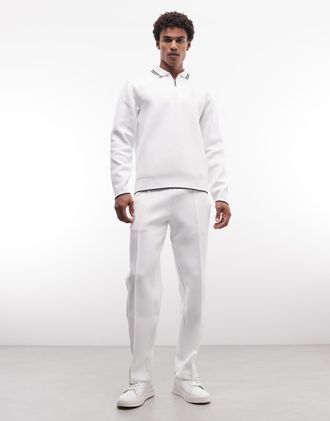 Lacoste Tennis Performance - Pantalon de jogging &agrave; cordon de serrage et logo - Blanc