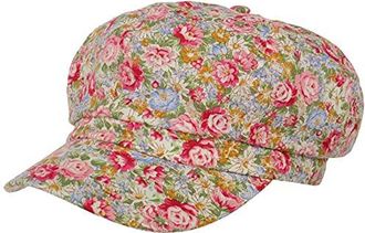 LIPODO Casquette Gavroche Little Flowers Femme - DEte Motif Floral de Soleil avec Visiere, Ferme a lArriere Ete Printemps-ete - S (55-56 cm) Vert