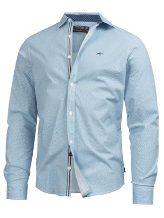 Indicode Herren INSamwell Hemd Gemustert aus 98% Baumwolle | Herrenhemd f&uuml;r M&auml;nner Hydro, XXL