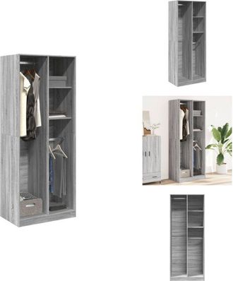 vidaXL Kleiderschrank Grau Sonoma 80x50x200 cm Holzwerkstoff - Kleiderschrank - Kleiderschränke - Schrank - Kleider Organizer