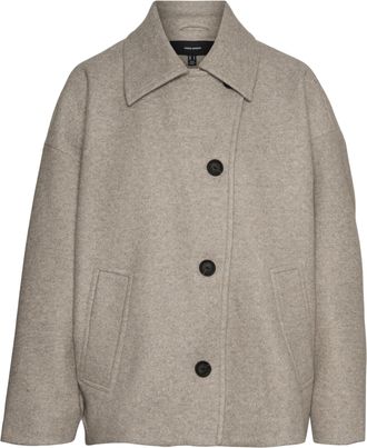 Vero Moda Damen Vmpopsilla Jacket Ga Boo Kurzjacke, Silver Mink/Detail:Melange, XL