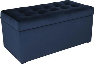 MG Design Polsterhocker 45 x 90 cm Dunkelblau mit Stauraum (ca. 100 L), robust und formstabil, bis 300 kg belastbar, komplett montiert und schnell zu reinigen -