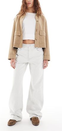 Tommy Jeans Mia - Jean droit décontracté style charpentier à taille mi-haute - Blanc