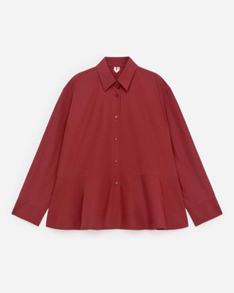 Arket Baumwollbluse Mit Sch&ouml;&szlig;chen -Rot