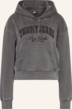 Tommy Jeans Cropped-Hoodie grau