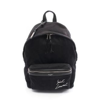 Saint Laurent unisex, Pre-owned, Noir, Taille: ONE Size Sac &agrave; dos en toile Pre-owned