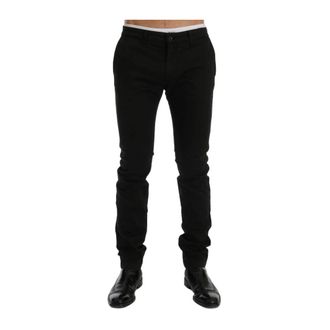 Gianfranco Ferre Cotton Stretch Chinos Pants - - Trousers - Herren - Schwarzk - 2XL