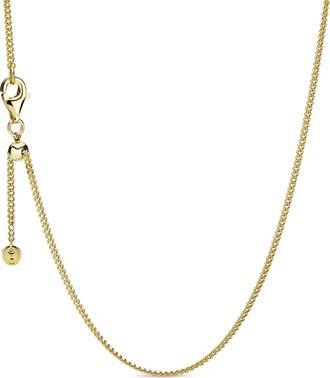 Pandora Gliederhalskette in Gold mit 14 Karat vergoldete Metalllegierung Moments Collection, Länge 60cm