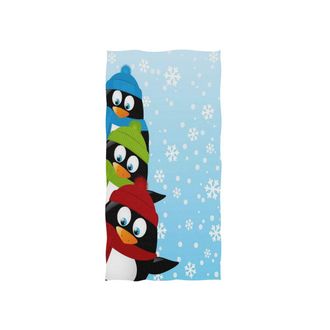 Mnsruu Weihnachts-Handtuch mit Pinguin-Schneeflocken-Motiv, weich, f&uuml;r Bad, Hotel, Spa, Fitnessstudio, Sport, 76 x 38 cm
