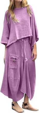 Generic Tenues 2 pièces pour femmes, ensembles de jupes décontractées à manches longues, jupes midi irrégulières, tenues assorties 2025, jupe de costume longu