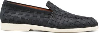 Santoni Homme, Chaussures, Bleu, Taille: 41 1/2 EU Mocassin Tiss&eacute; en Daim