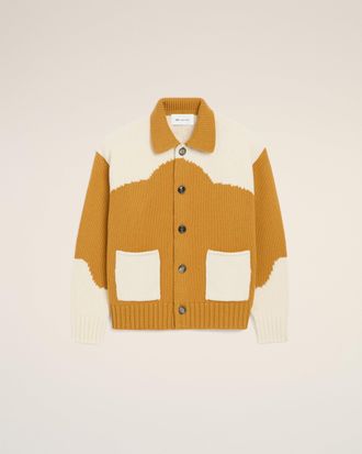 Ami Cardigan Jaune Ami De Coeur en Laine Soleil & Clair De Lune - XXS - Unisex