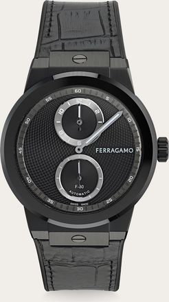 Ferragamo Herren F-80 Auto Manufacture Uhr Schwarz