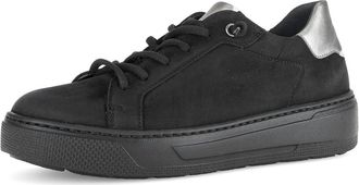 Gabor Damen Low-Top Sneaker, Frauen Halbschuhe,Best Fitting,Plateausohle,straßenschuhe,Strassenschuhe,Sportschuhe,schwarz/Silber,40 EU / 6.5 UK