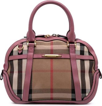 Burberry Hobo Bags - Small Leather Trimmed House Check Canvas Bridle Or - Gr. unisize - in Braun - für Damen