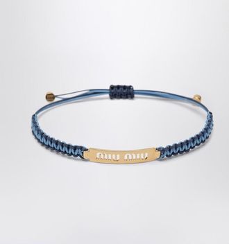 Miu Miu Light blue/blue braided cord bracelet