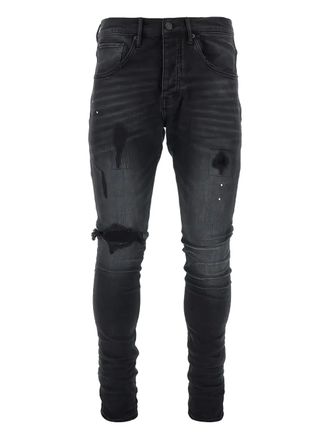 Purple Halbhohe P002 Slim-Fit-Jeans - Schwarz