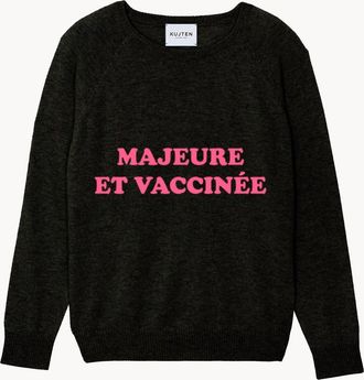 Kujten Pull cachemire col rond femme imprimé - Pull Majeure Et Vaccinee