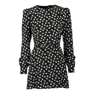 Alessandra Rich Femme, Robes, Noir, Taille: 36 FR Robe en soie avec manches chemise