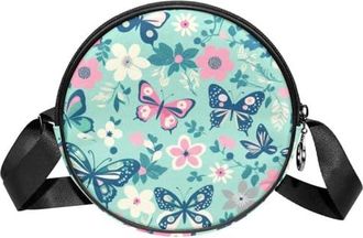Generic Sac &agrave; bandouli&egrave;re rond pour femme, petit sac &agrave; bandouli&egrave;re esth&eacute;tique avec fermeture &eacute;clair, bretelles r&eacute;glables, sac &agrave; main rond d&eacute;contract&eacute; pour fem
