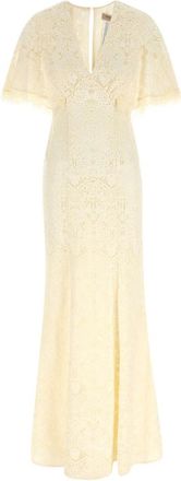 Twinset Femme, Robes, Blanc, Taille: 40 FR Long Lace Dress