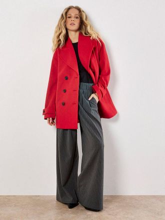 Apricot Kurzjacke Zweireiher-Jacke mit Reverskragen