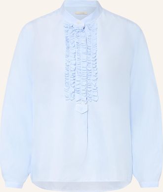 Lilienfels Lilienfels Blusenshirt Aus Seide Mit R&uuml;schen blau