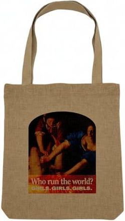Fabulous Sac Shopping Tote Bag Aspect Lin - Who Run The World Girl Collage Vintage Illustration Art Humour Parodie Meme - Sac de Courses Toile Epaisse 360g Bei